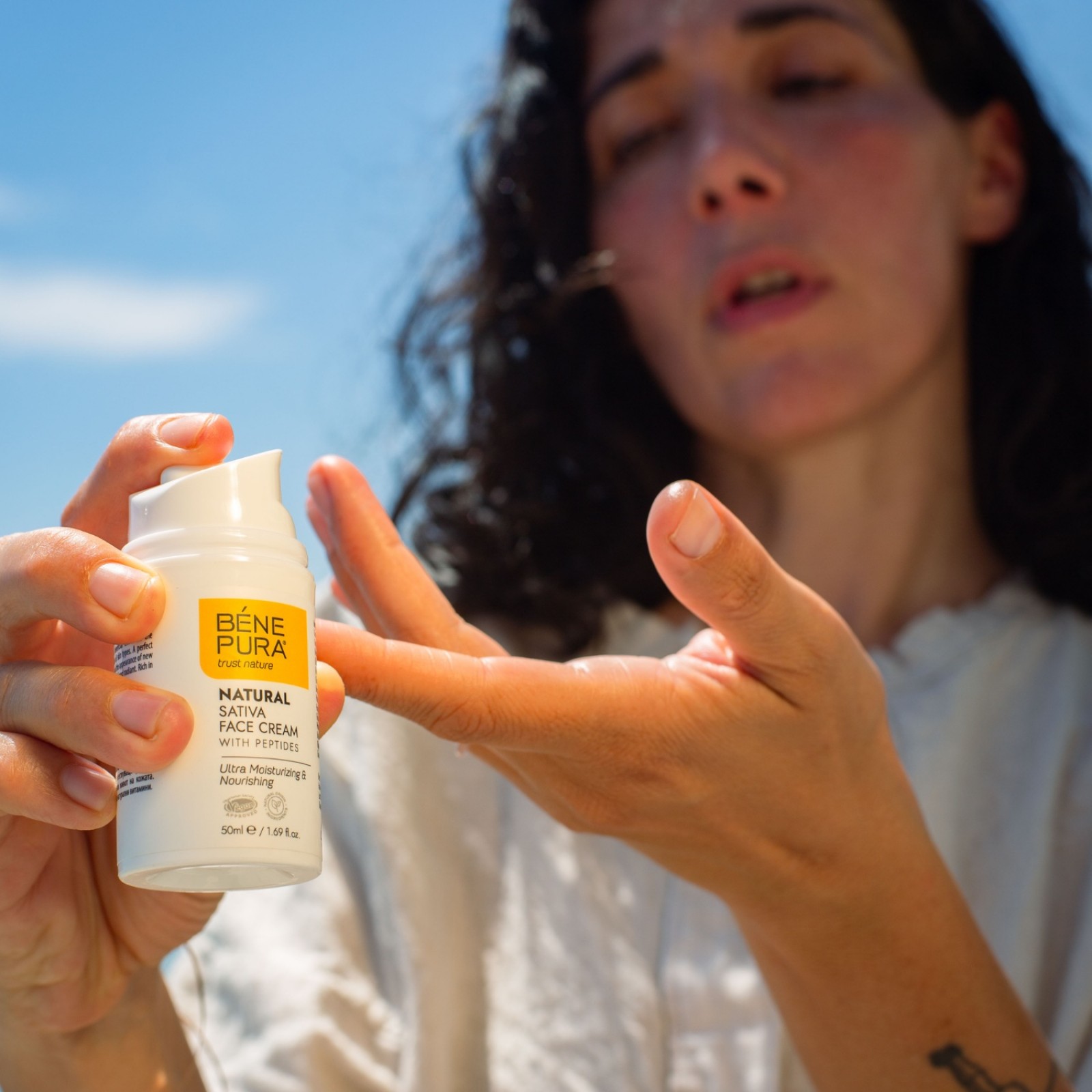 ᐉ Natural moisturizing face cream with Sativa - 50ml - Benepura.com